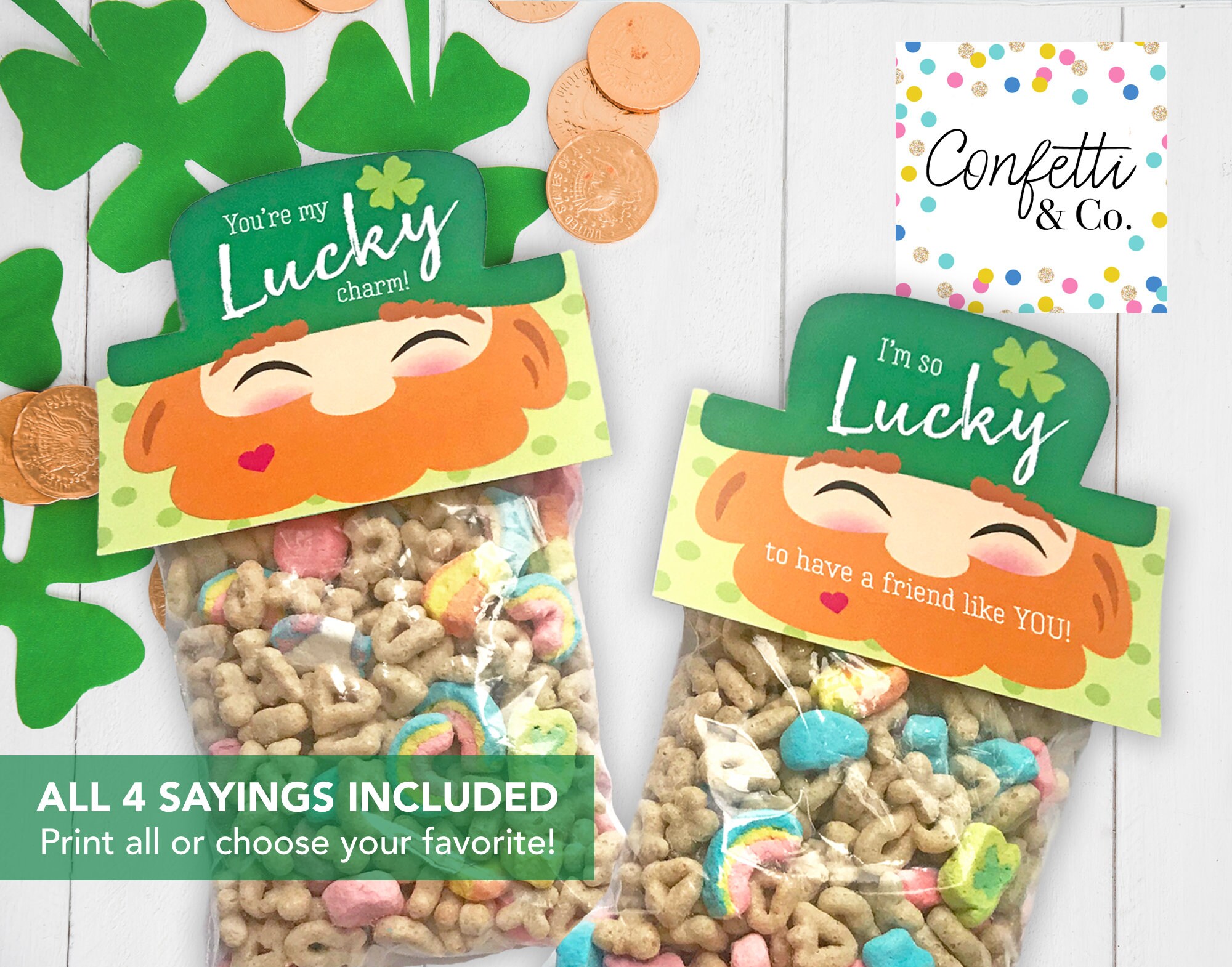 St. Patrick's Day Leprechaun Printable Treat Bag Topper - Etsy Canada