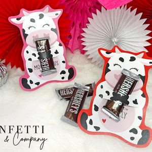 Cute Cow Valentines, Printable Valentine Card, Moo Cow Kid's Classroom ...
