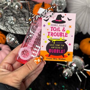 Bubble Wand Halloween Treat Cards, Kids Printable Halloween Classroom ...