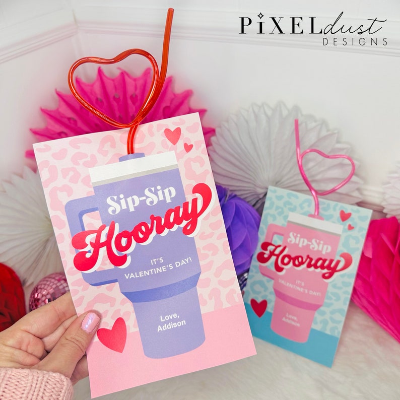 Silly Straw Valentine Cup Printable Cards, Crazy Straw Classroom ...