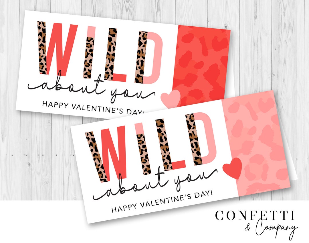 Leopard Print Valentine's Day Printable Treat Bag Toppers, Kids ...