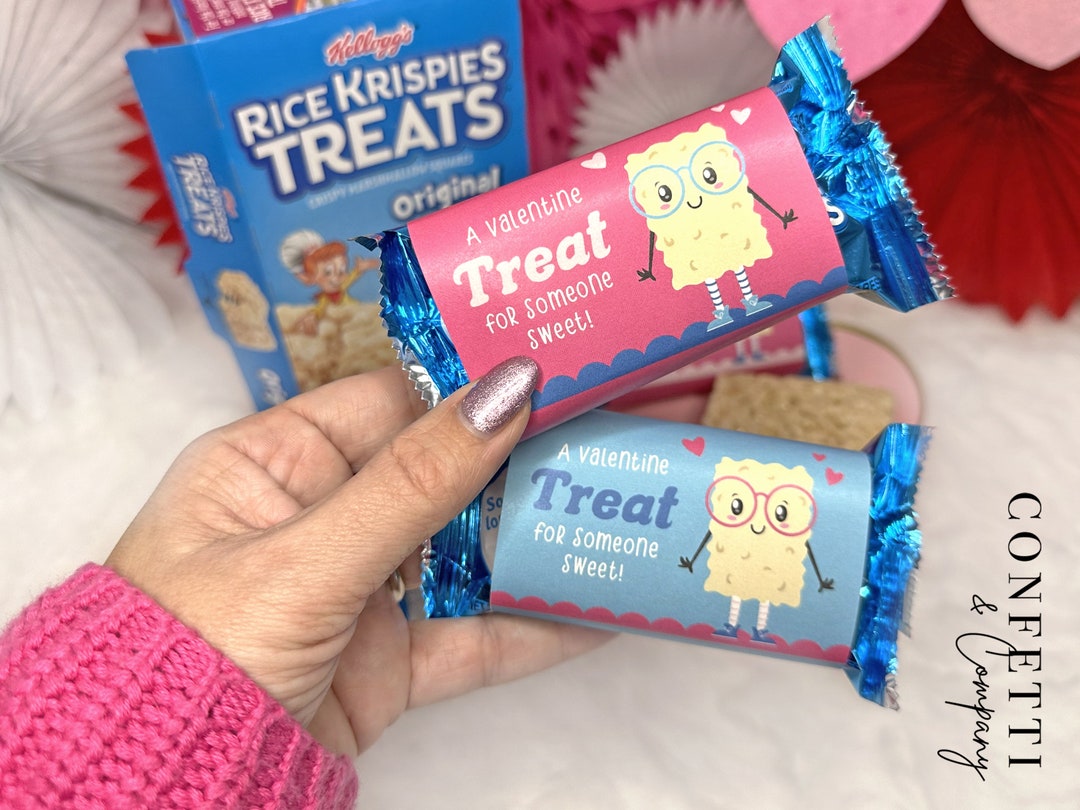 Printable Rice Krispy Treat Valentine Cards, Rice Cereal Treats ...