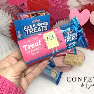 Printable Rice Krispy Treat Valentine Cards, Rice Cereal Treats ...