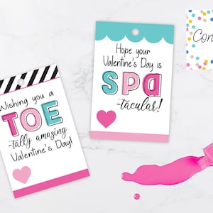 Printable Nail Polish Gift Tags, Valentine's Day Cards, Girl's ...