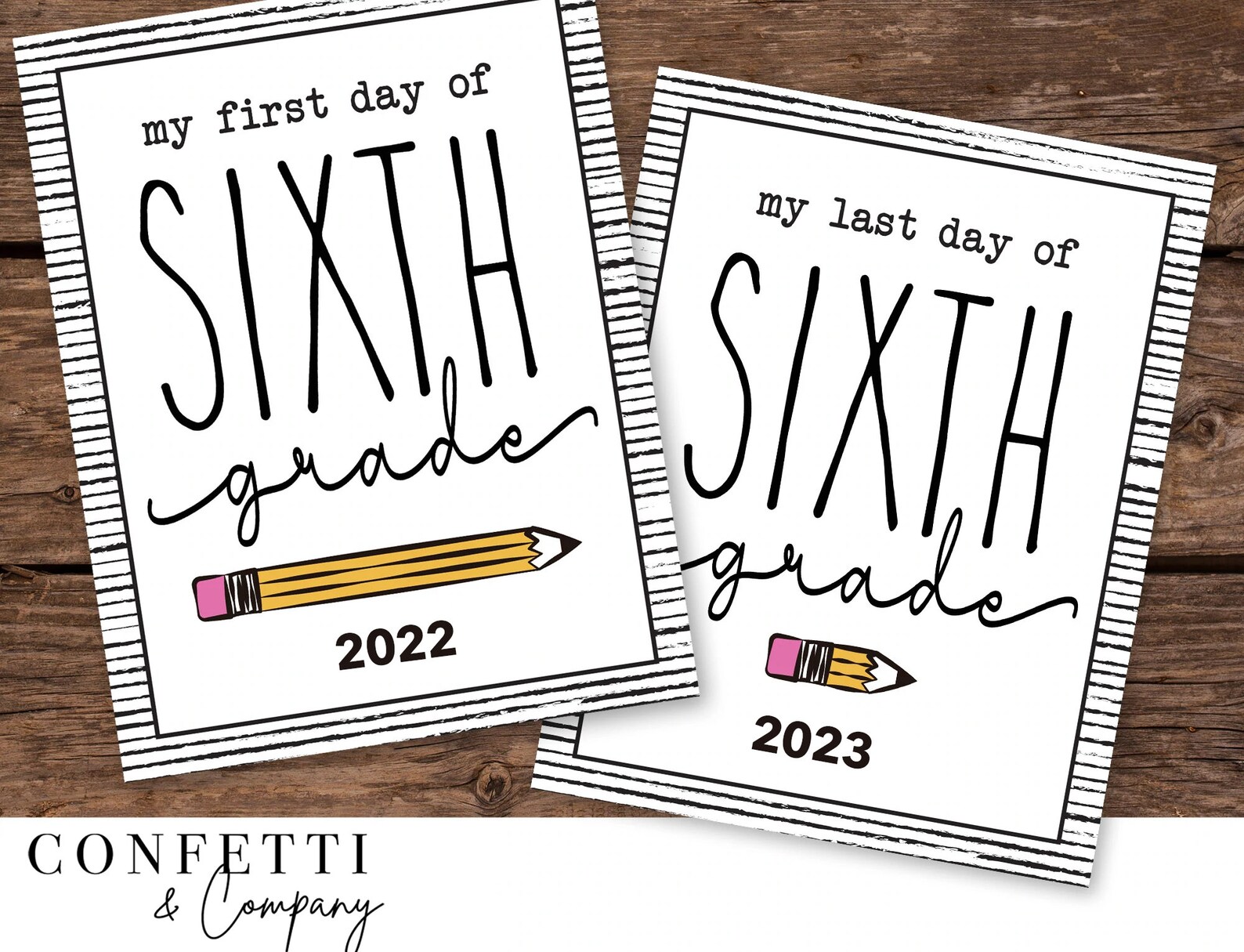 Printable First Day of School SIXTH GRADE Sign Back to School | Etsy