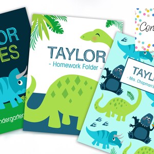Personalized Dinosaur Printable Binder Covers Student Binder - Etsy