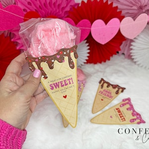Ice Cream Cone Printable Classroom Valentine Cards, Kids Valentine's ...