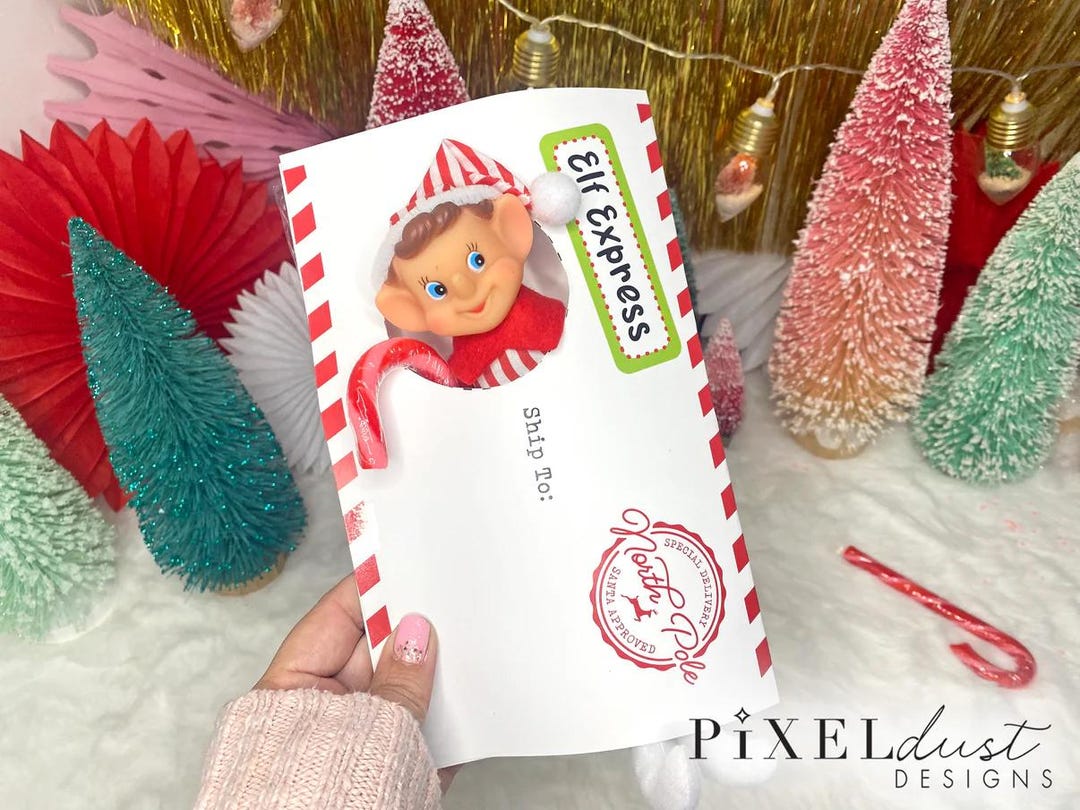 Printable Elf Envelopes, Elf Outfit Accessory, Printable Elf Prop ...