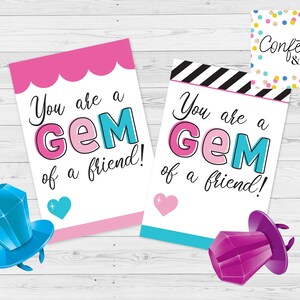 You Are a GEM of a Friend Ring Pop Tags, Valentine's Day Cards, Girl's ...