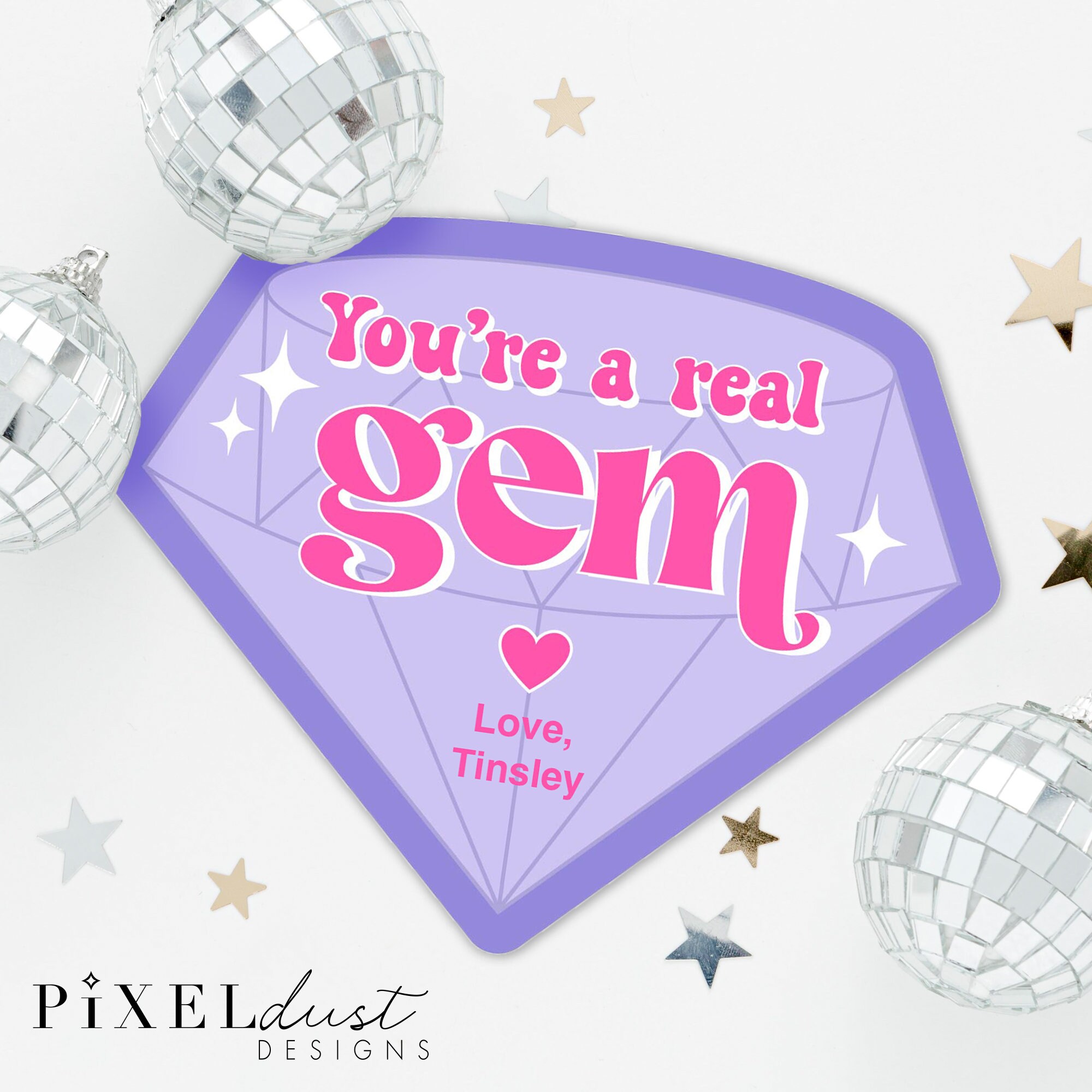 You're a GEM Ring Pop Party Favor Cards, Classroom Valentines, Girl's ...