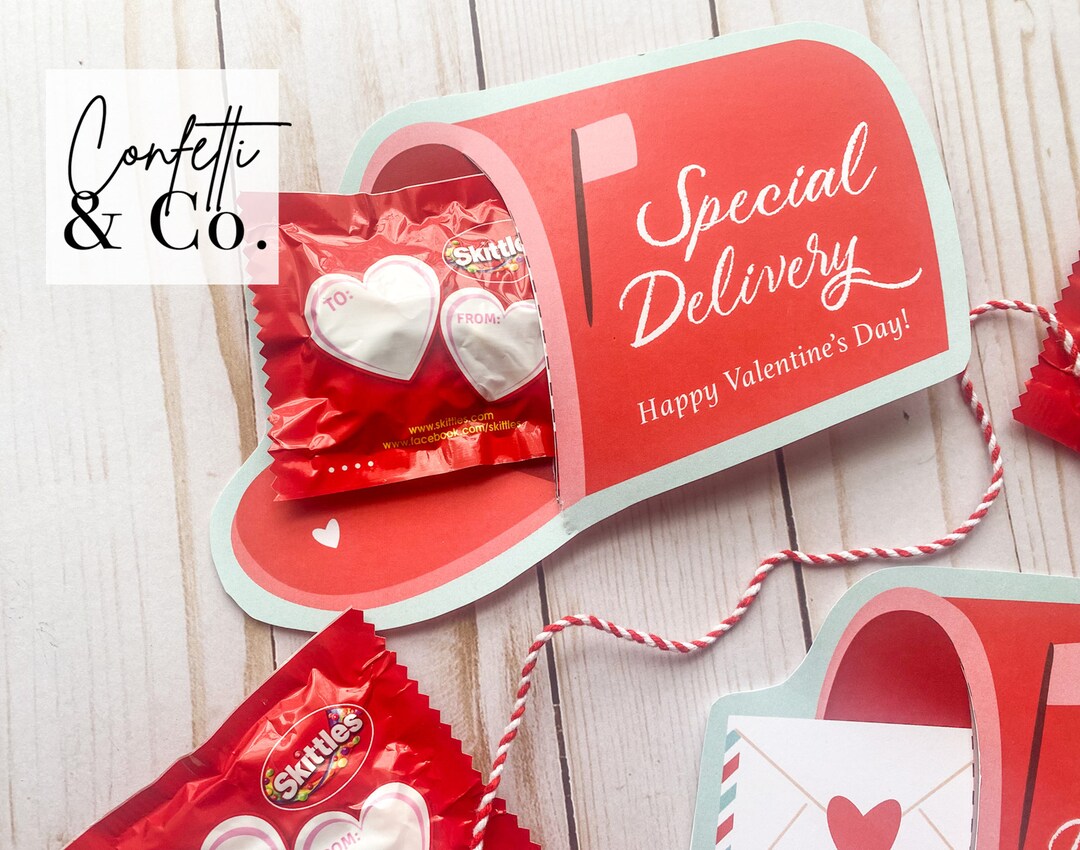 Mailbox Valentine Gift Card Holder Printable Cards Candy - Etsy