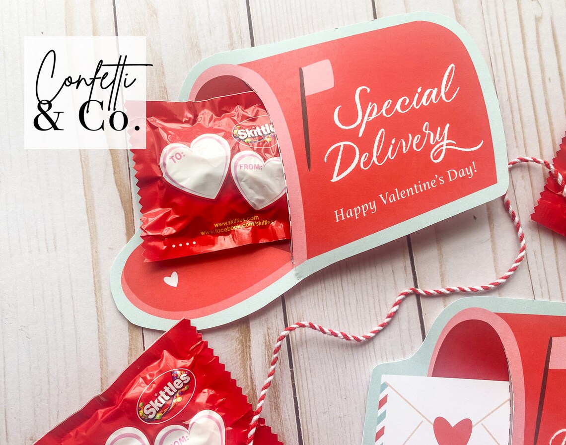 Mailbox Valentine Gift Card Holder Printable Cards Candy - Etsy