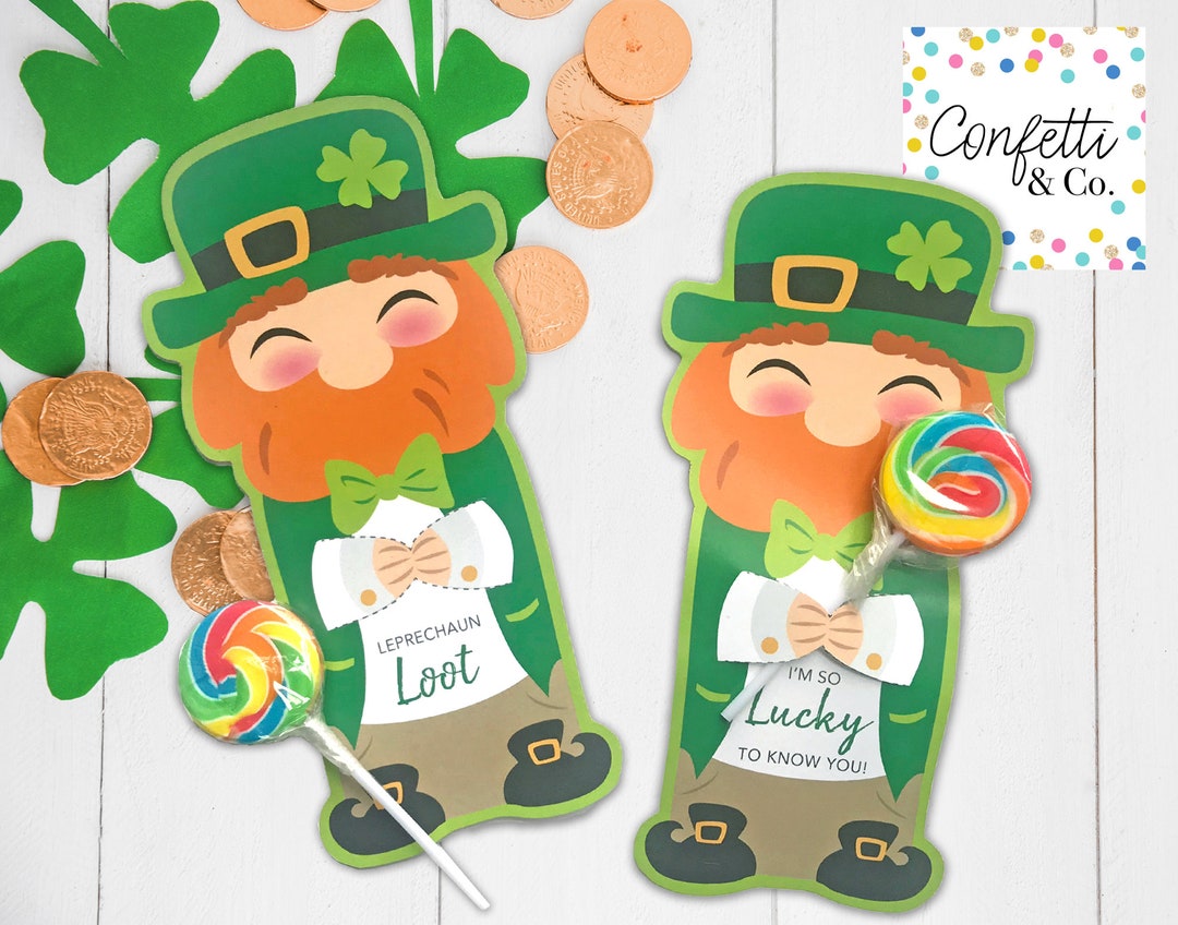 St. Patrick's Day Leprechaun Printable Treat Holder Card, Candy Hugger ...