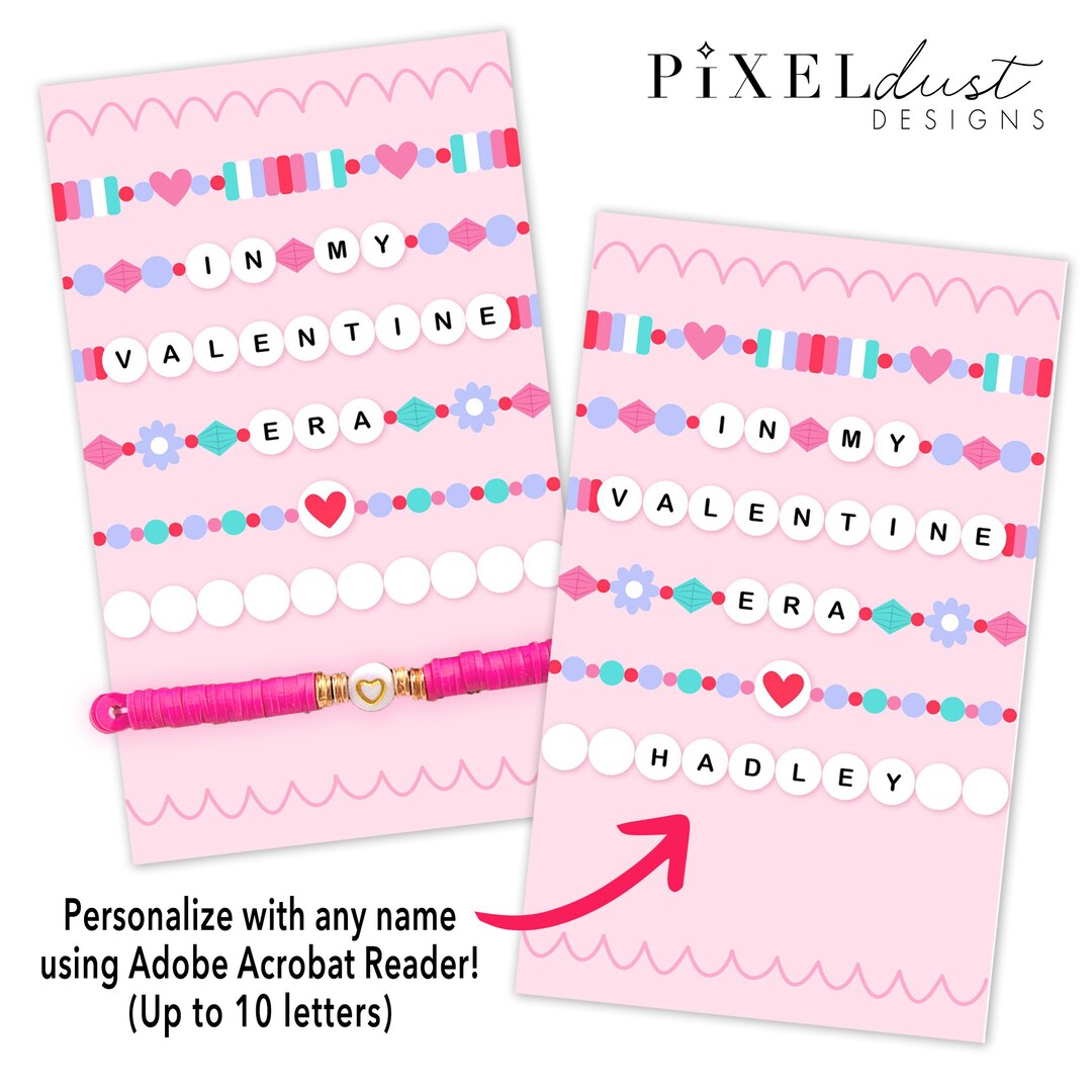 Beaded Bracelet Valentine Cards, Friendship Bracelet Valentines ...