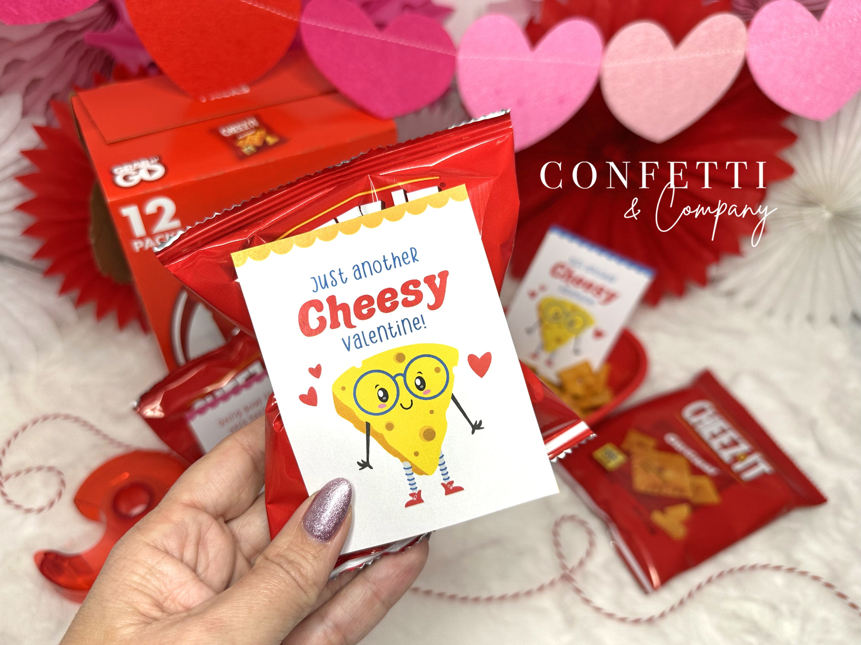 Cheesy Cheese Valentine Printable Cards, Classroom Valentines, Boy ...