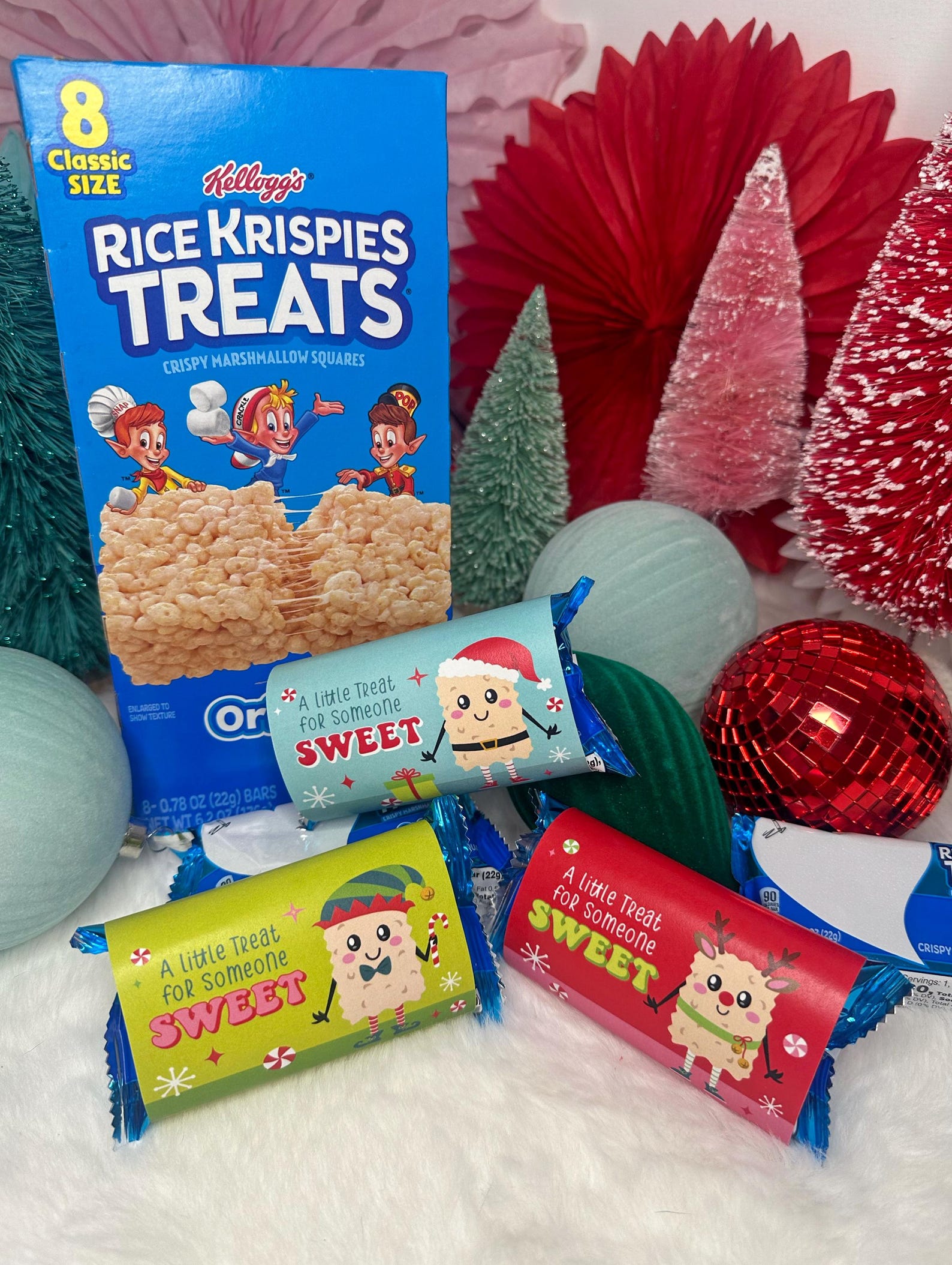 Christmas Rice Krispy Treat Wrappers, Treats Tags, A Treat for Someone ...