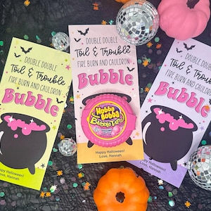Bubble Tape Witch Cauldron Halloween Printable Card, Double Double Toil ...