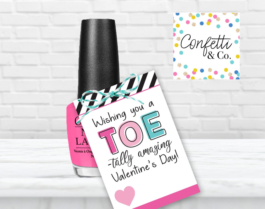 Valentine's Day Nail Polish Gift Tags, Nail Polish Valentine Cards ...