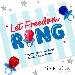 Let Freedom RING Ring Pop Tags, Printable Party Favors Patriotic Ring ...