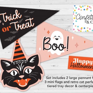 Printable Halloween Pennant Flags Trick or Treat Set Boo - Etsy
