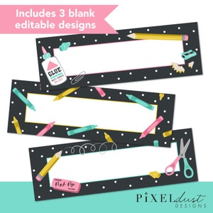 Printable, Editable Leopard Print Pencil Student Name Plates, Desk ...