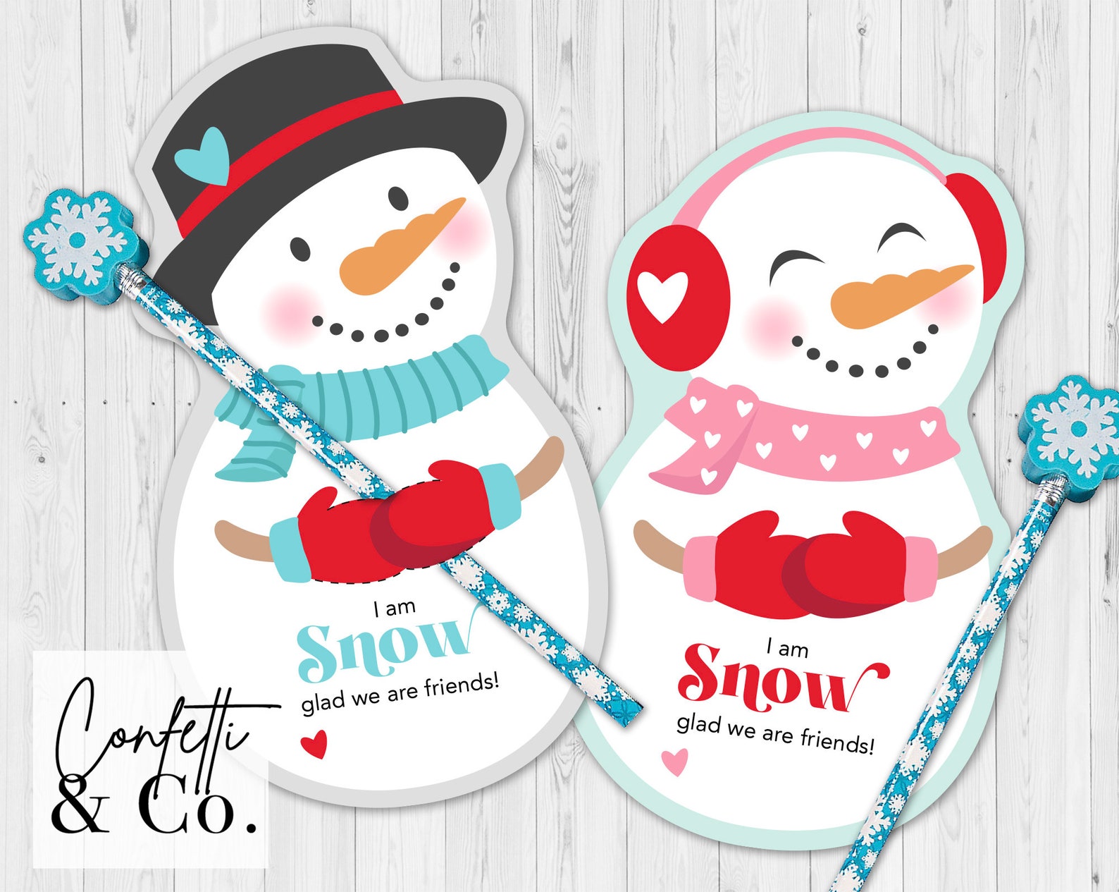 Snowman Treat Holder Printable Cards Candy Cane Hugger Kids - Etsy