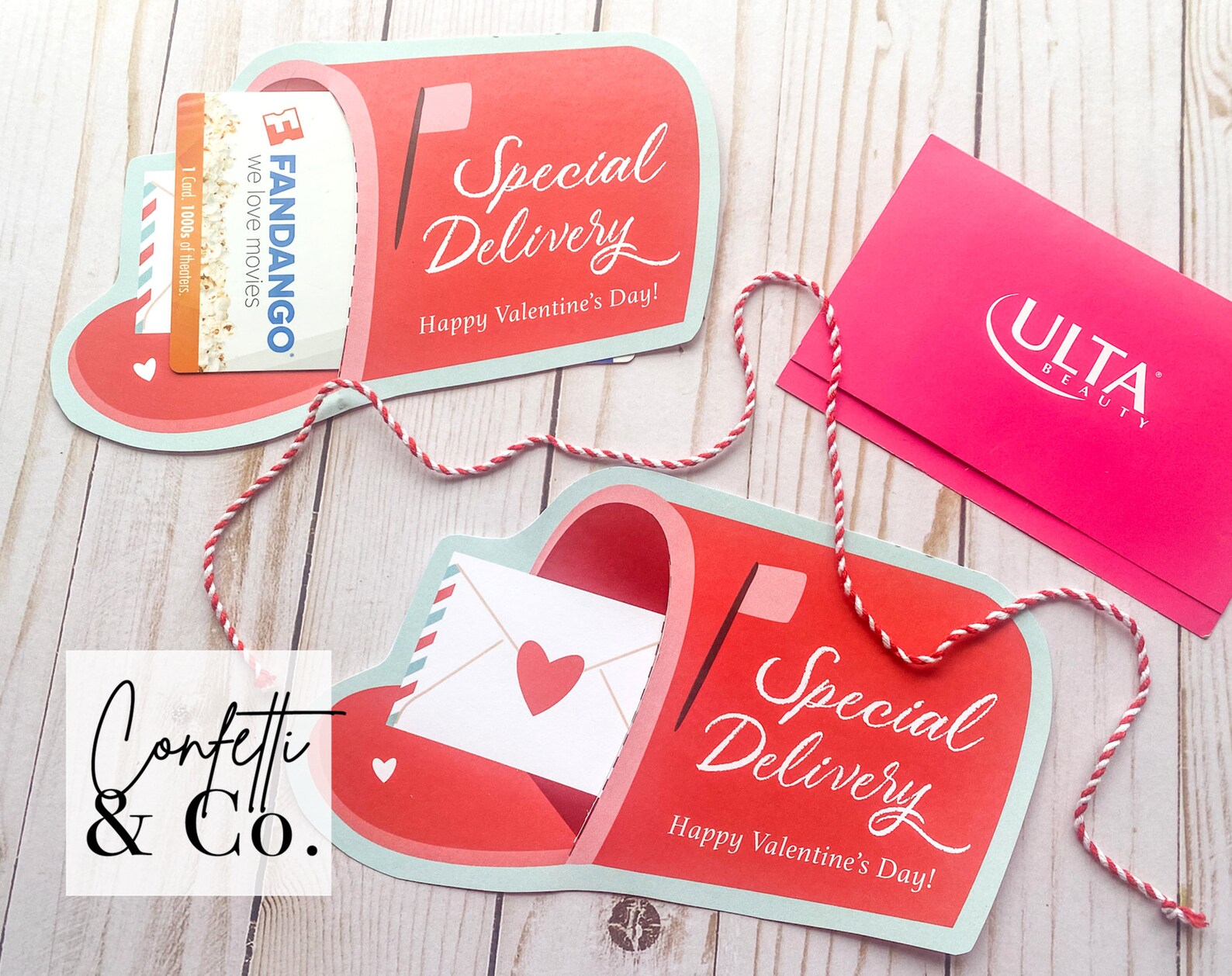 Mailbox Valentine Gift Card Holder Printable Cards Candy - Etsy