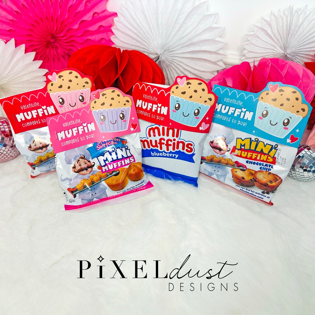 Mini Muffin Bag Topper Valentines, Printable File, Mini Muffin ...
