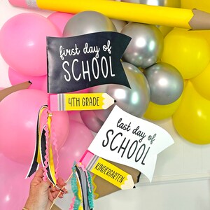 Banderas de banderines imprimibles del primer y último día de clases ...