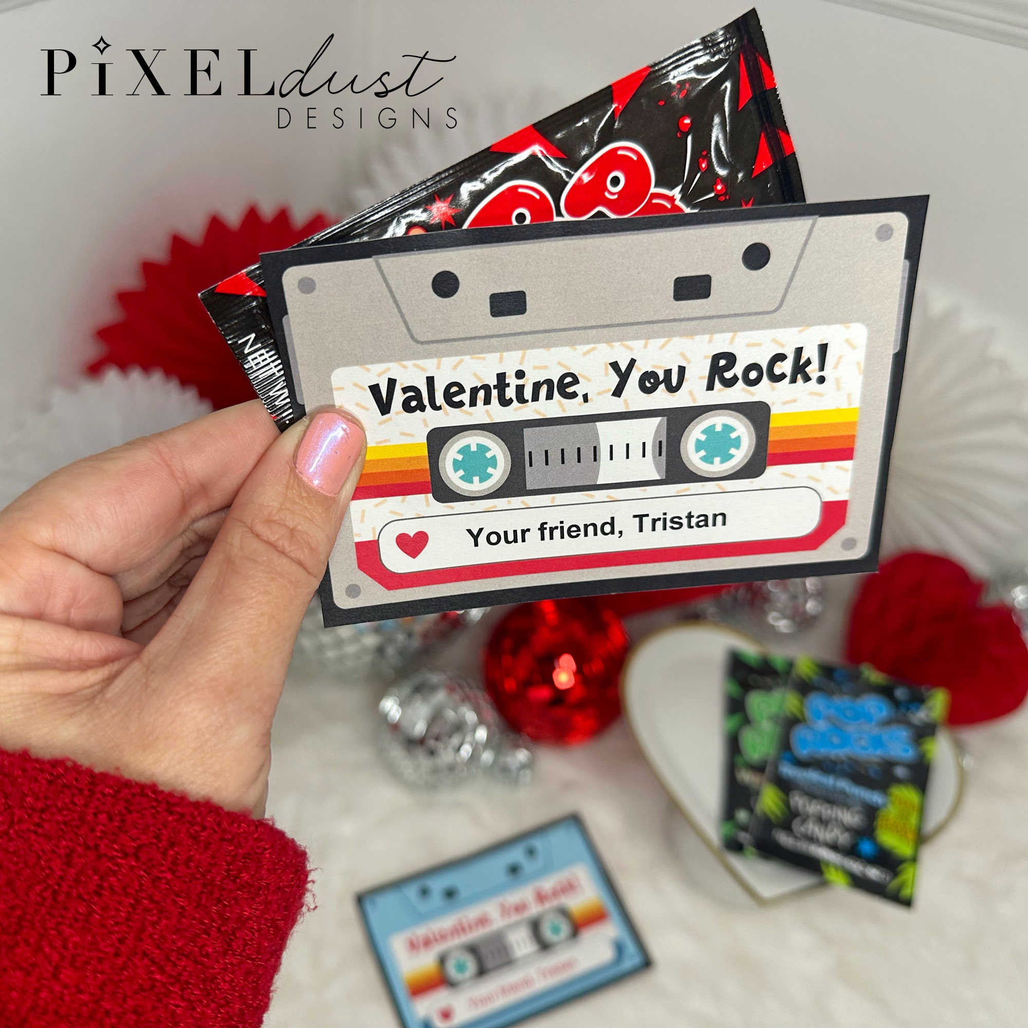 Retro Cassette Tape Valentines, Classroom Valentines, Girl Valentines ...