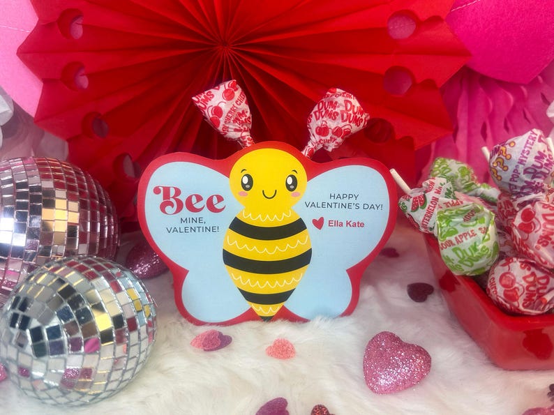 BEE Mine Bumble Bee Valentines, Printable Valentine Cards, Lollipop ...