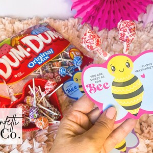 BEE Mine Bumble Bee Valentines, Printable Valentine Cards, Lollipop ...