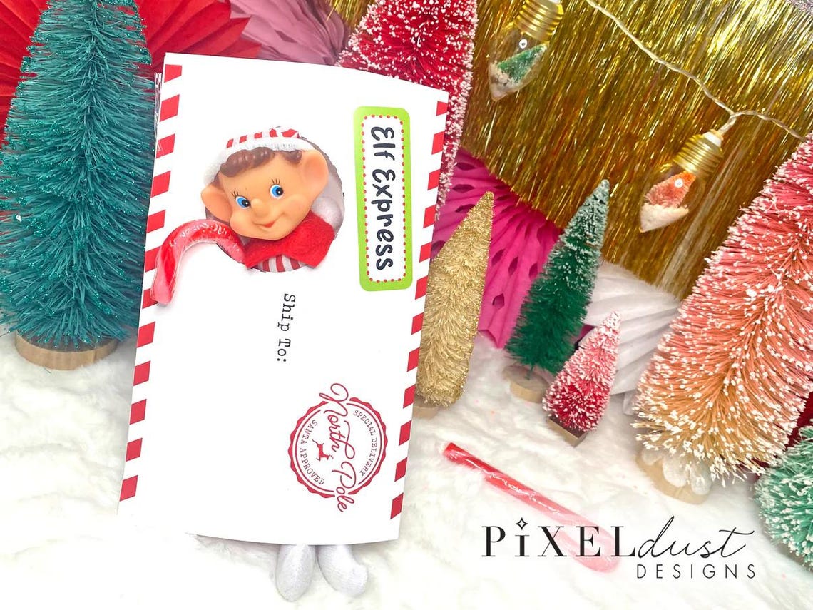 Printable Elf Envelopes, Elf Outfit Accessory, Printable Elf Prop ...