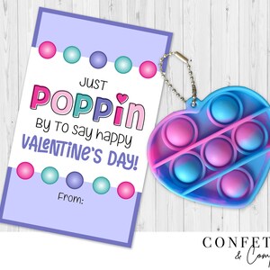 Pop-it Printable Valentine Cards, Poppit Valentines, Girls Valentine's ...