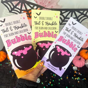 Bubble Tape Witch Cauldron Halloween Printable Card, Double Double Toil ...