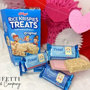 Printable Rice Krispy Treat Valentine Cards, Kid's Rice Cereal Treats ...