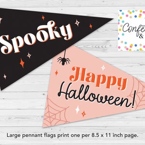 Retro Printable Halloween Pennant Flags Spooky Set Happy - Etsy