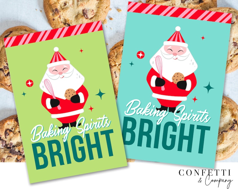 Baking Spirits Bright Printable Christmas Gift Tags Baking - Etsy