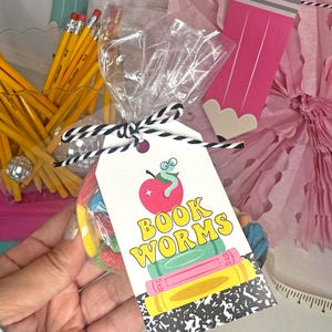 Printable Book Worms & Jitter Critters Gummy Worm Treat Tags for ...