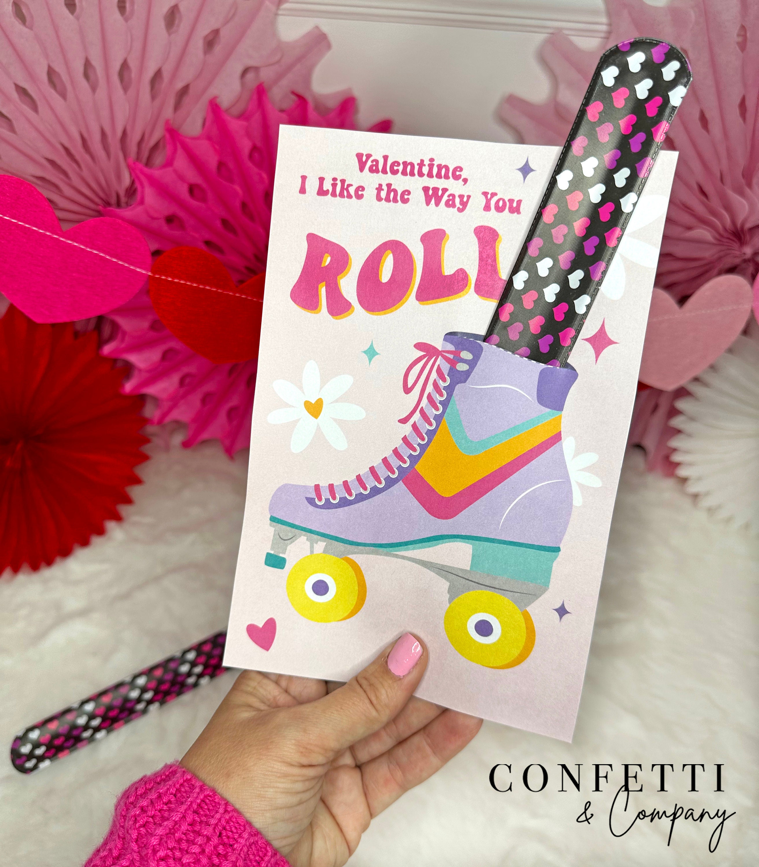 Retro Roller Skate Valentine Treat Holder Printable Cards, Kid's ...