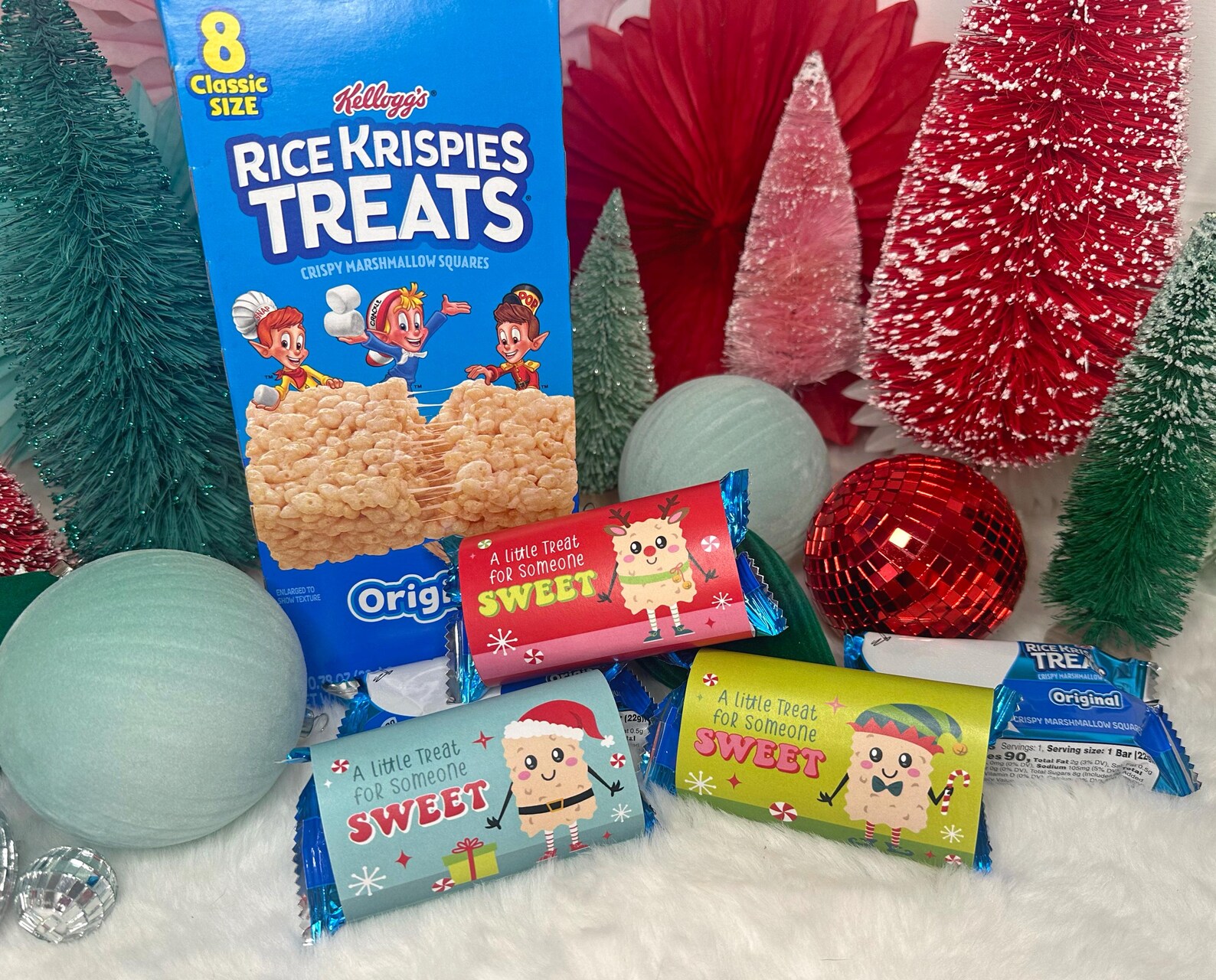 Christmas Rice Krispy Treat Wrappers, Treats Tags, A Treat for Someone ...