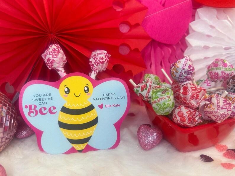 BEE Mine Bumble Bee Valentines, Printable Valentine Cards, Lollipop ...