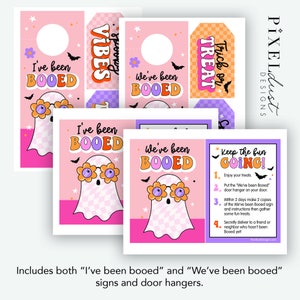 Retro Ghost You've Been Booed Printable Set, We've Been Booed Sign, PDF ...