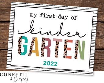 Printable Leopard Print First Day of School Sign First and - Etsy