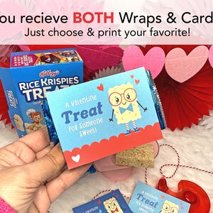 Printable Rice Krispy Treat Valentine Cards, Kid's Rice Cereal Treats ...