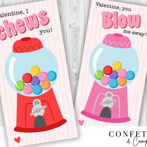 Gumball Machine Valentines, Printable Bubble Tape Valentine Cards ...