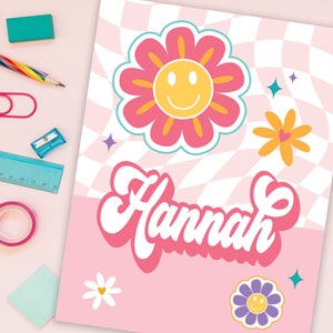 Personalized Monogram Retro Groovy Roller Skate Binder Covers ...