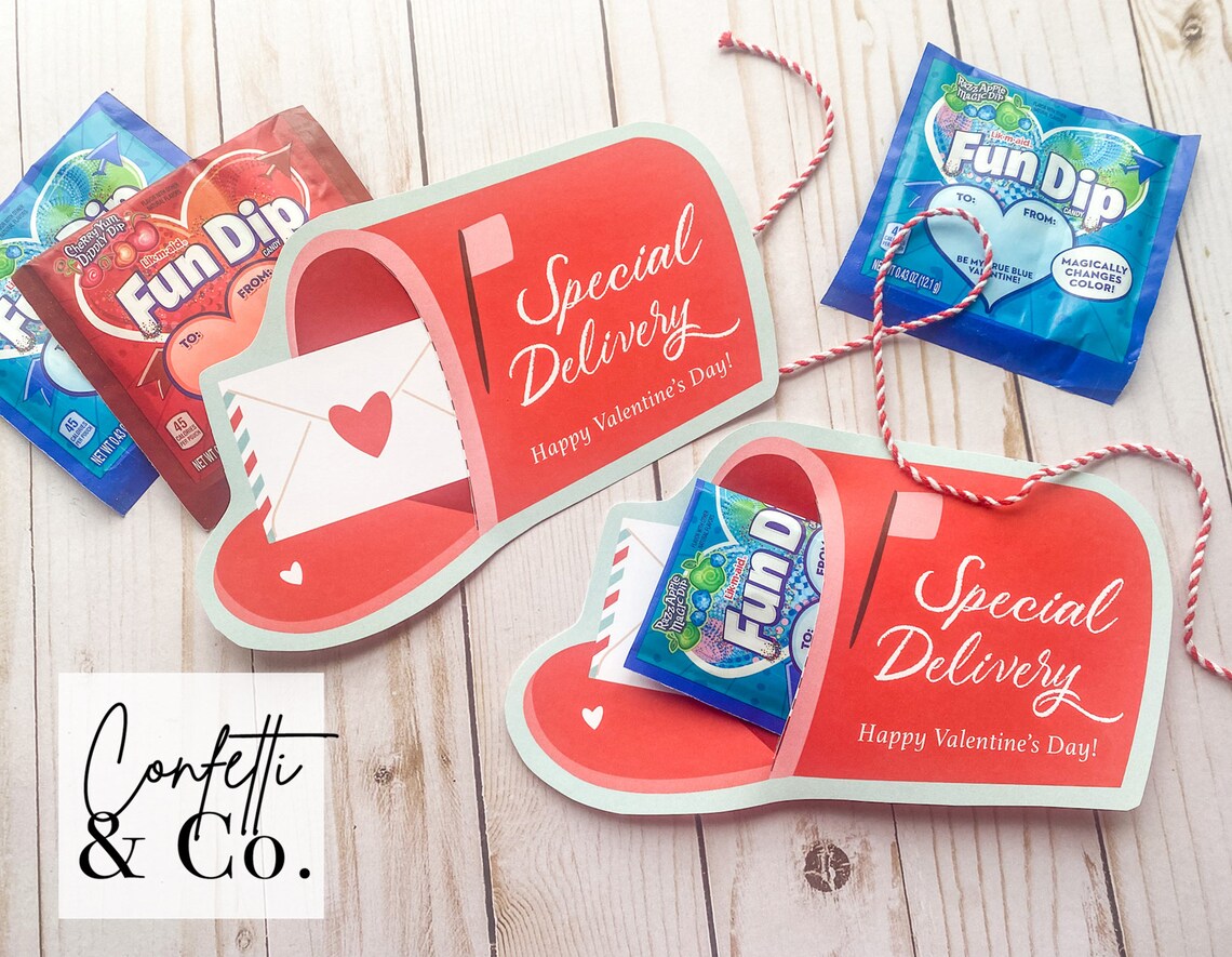 Mailbox Valentine Gift Card Holder Printable Cards Candy - Etsy
