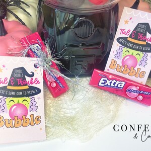 Bubblegum Witch Halloween Printable Tags, Double Double Toil and ...