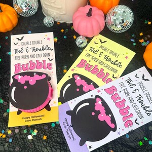 Bubble Tape Witch Cauldron Halloween Printable Card, Double Double Toil ...